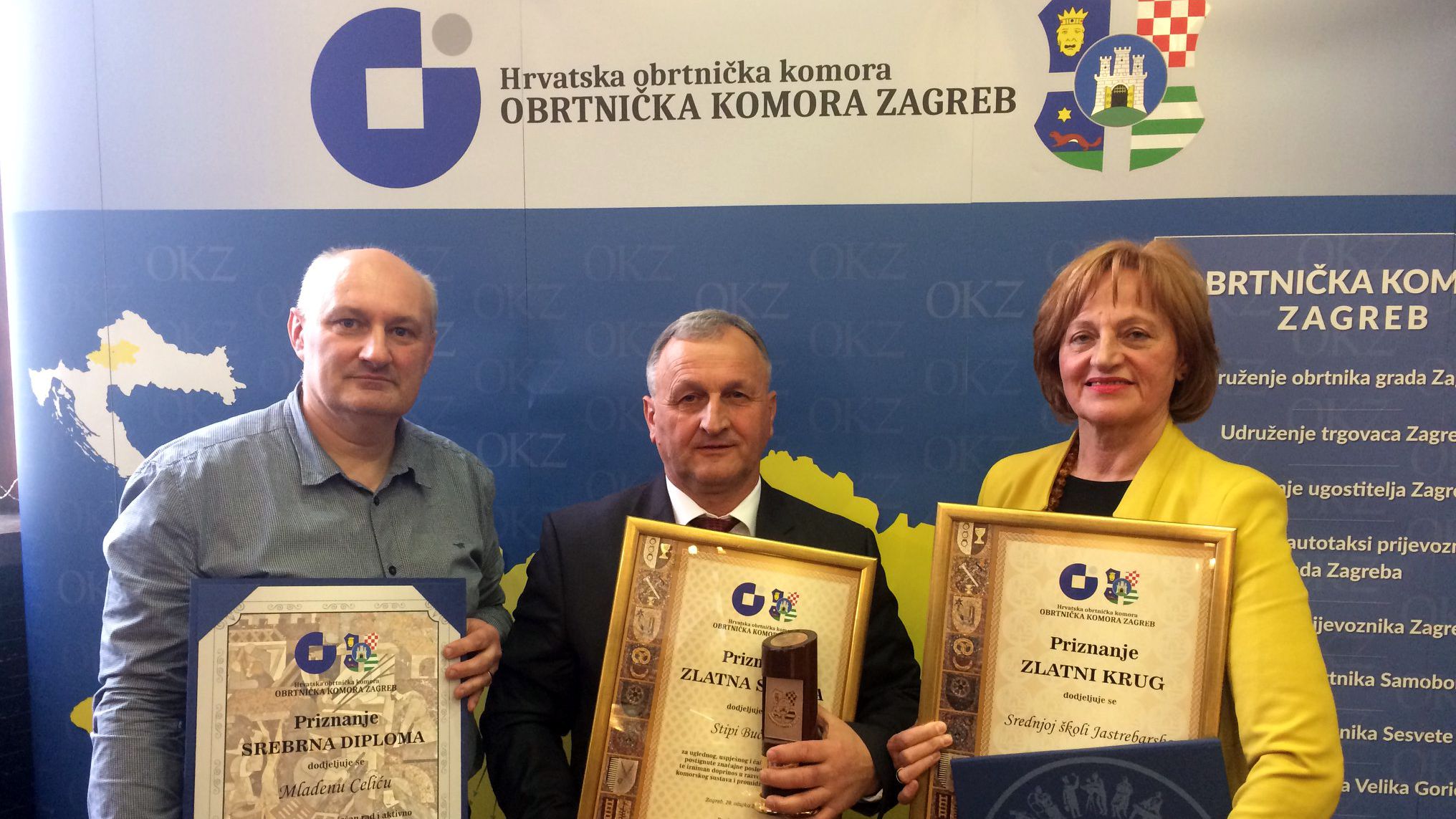 Priznanja Obrtničke komore Zagreb - Stipi Bučaru, Mladenu Celiću i ...